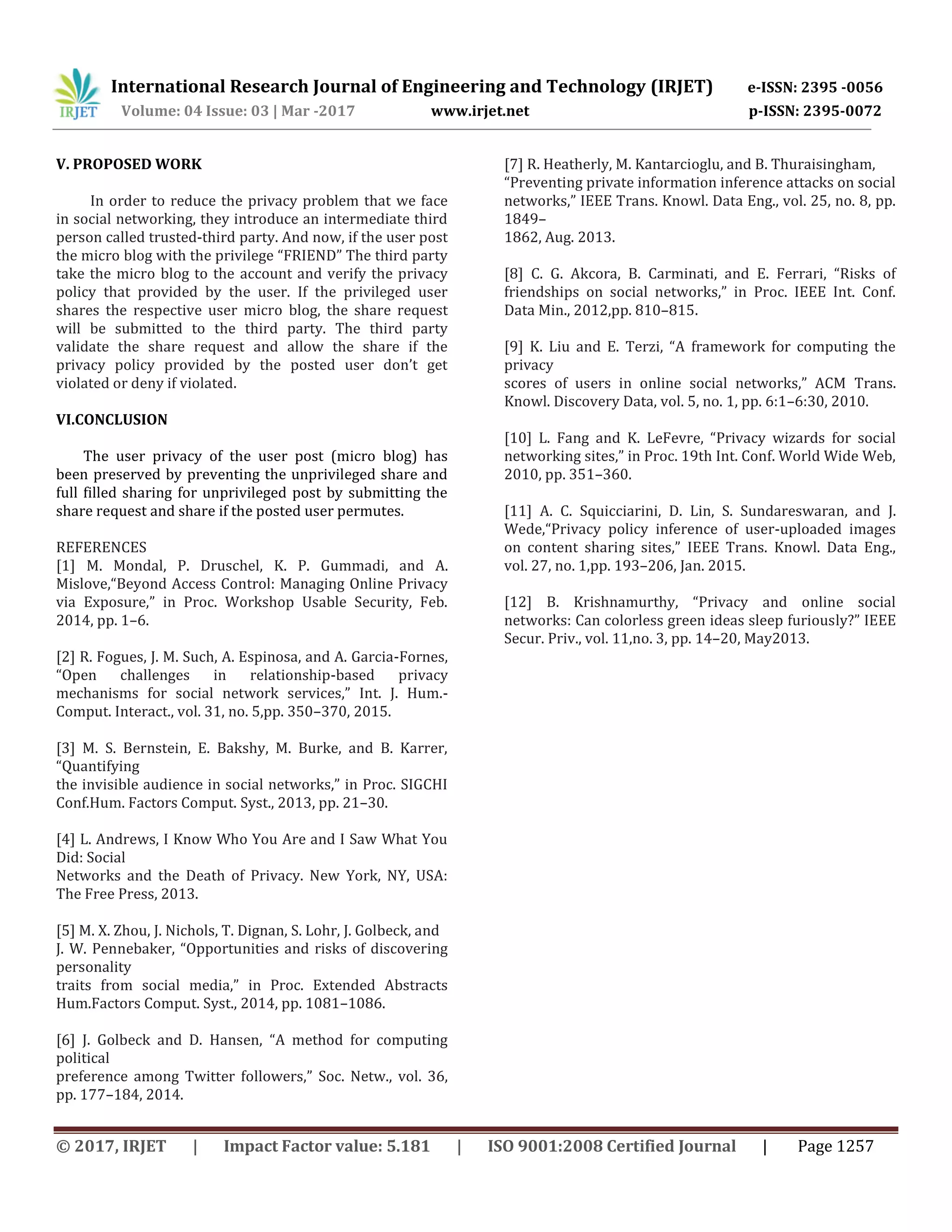 Privacy Protection Using Formal Logics in Onlne Social Networks | PDF