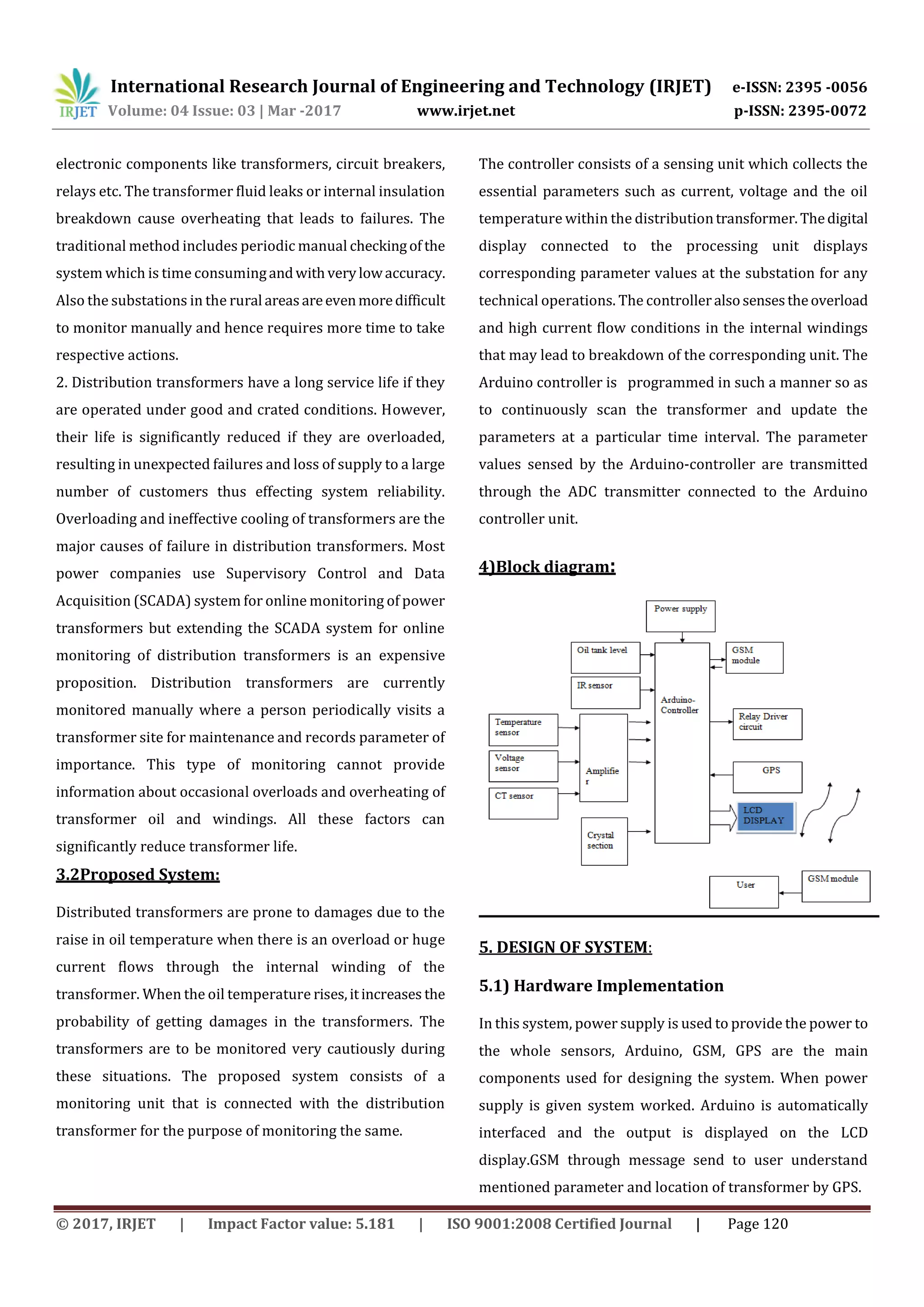 Transformer Monitoring And Controlling With Gsm Based System Pdf