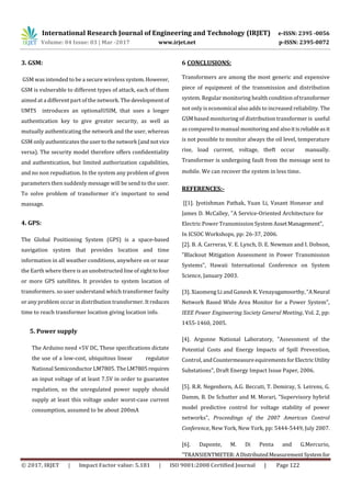 Transformer monitoring and controlling with GSM based system | PDF