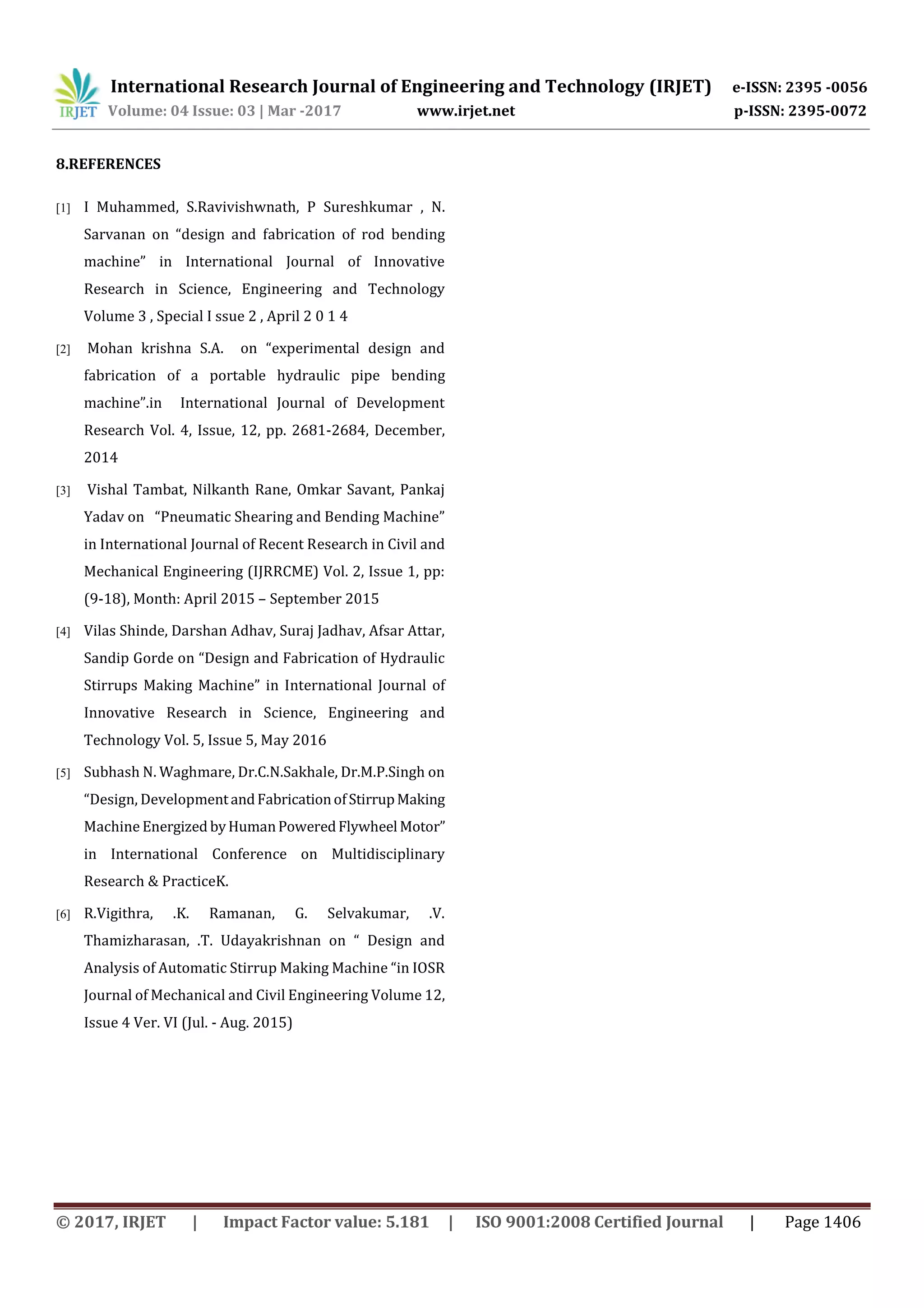 Design and Fabrication of Pneumatic Bar Bending Machine | PDF