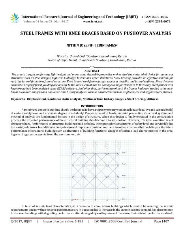 Steel Frames with Knee Braces Based on Pushover Analysis | PDF | Civil Engineering Industry ...