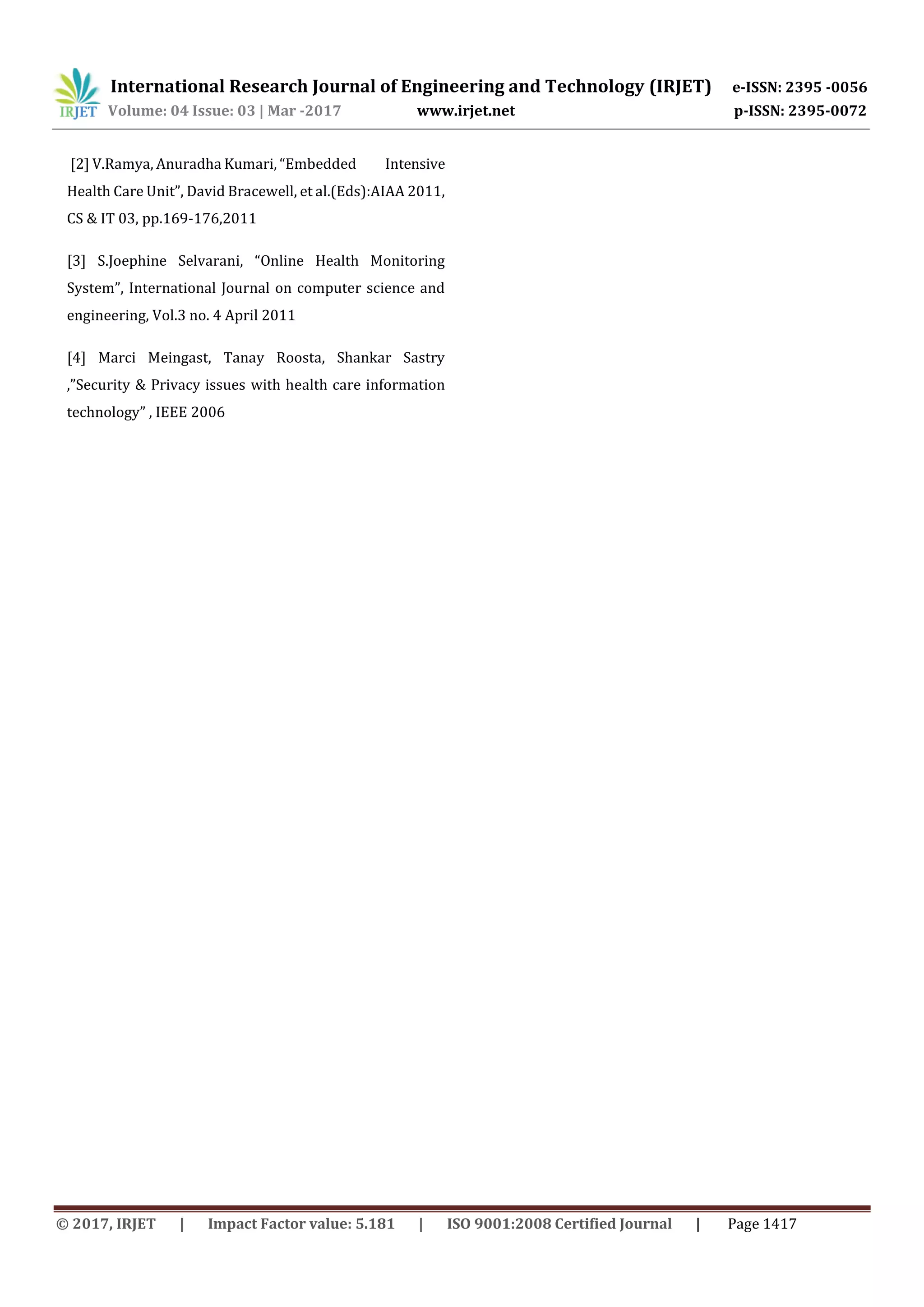 A Healthcare Monitoring System Using Wifi Module | PDF | Internet of Things | Internet