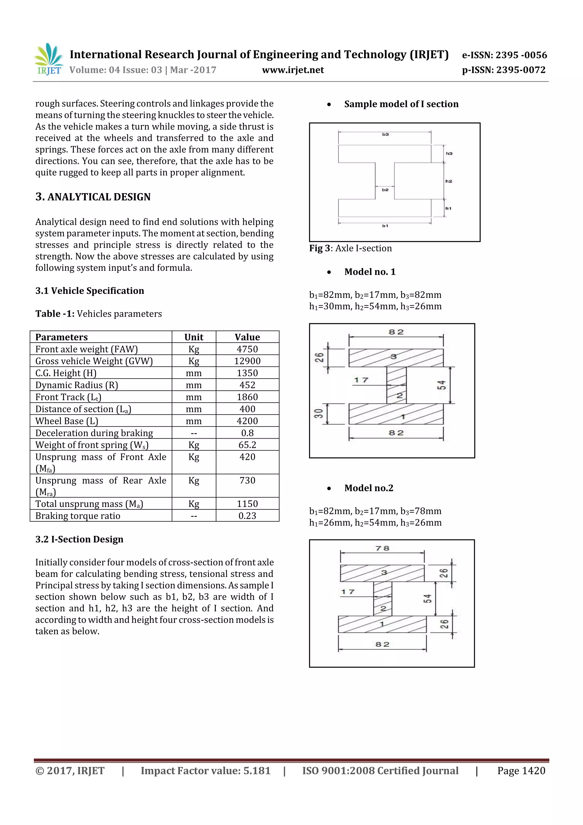 Optimization Of Front Axle For Heavy Commercial Vehicle By Analytical ...