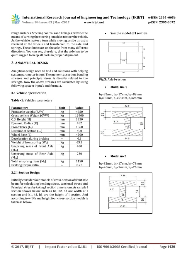 Optimization Of Front Axle For Heavy Commercial Vehicle By Analytical ...