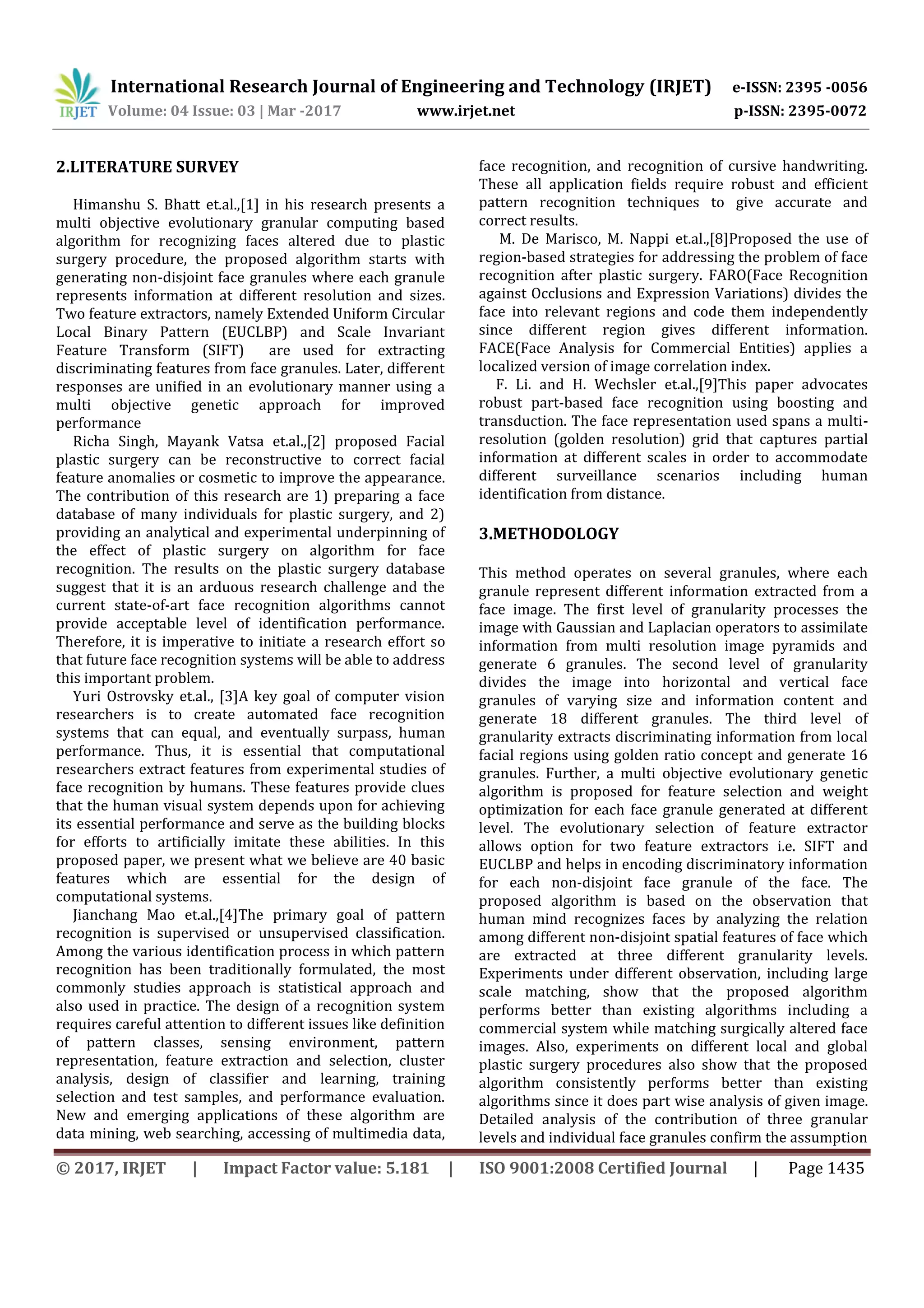Recognition of Surgically Altered Face Images | PDF