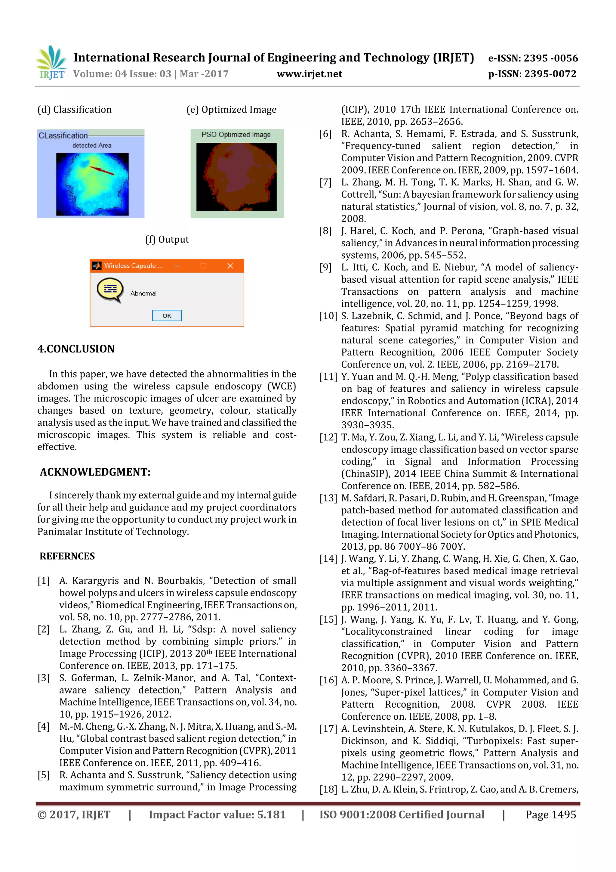 Saliency Based Hookworm And Infection Detection For Wireless Capsule Endoscopy Diagnosis Pdf