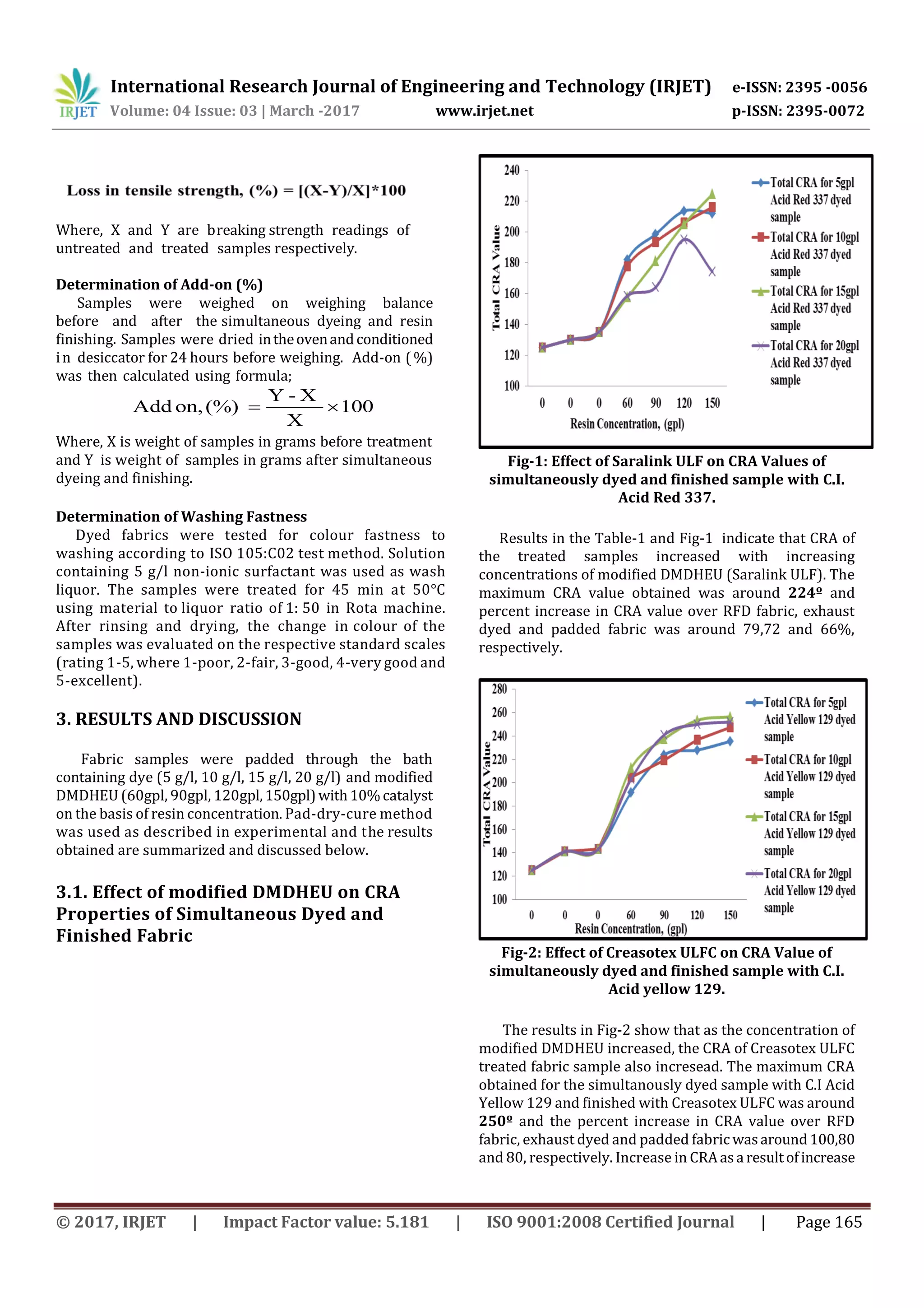 Simultaneous Acid Dyeing and Modified DMDHEU Finishing of Cotton ...