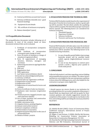 A Contract Bidding Process in Construction Industry | PDF