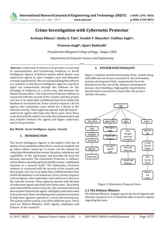 Crime Investigation with Cybernetic Protector | PDF