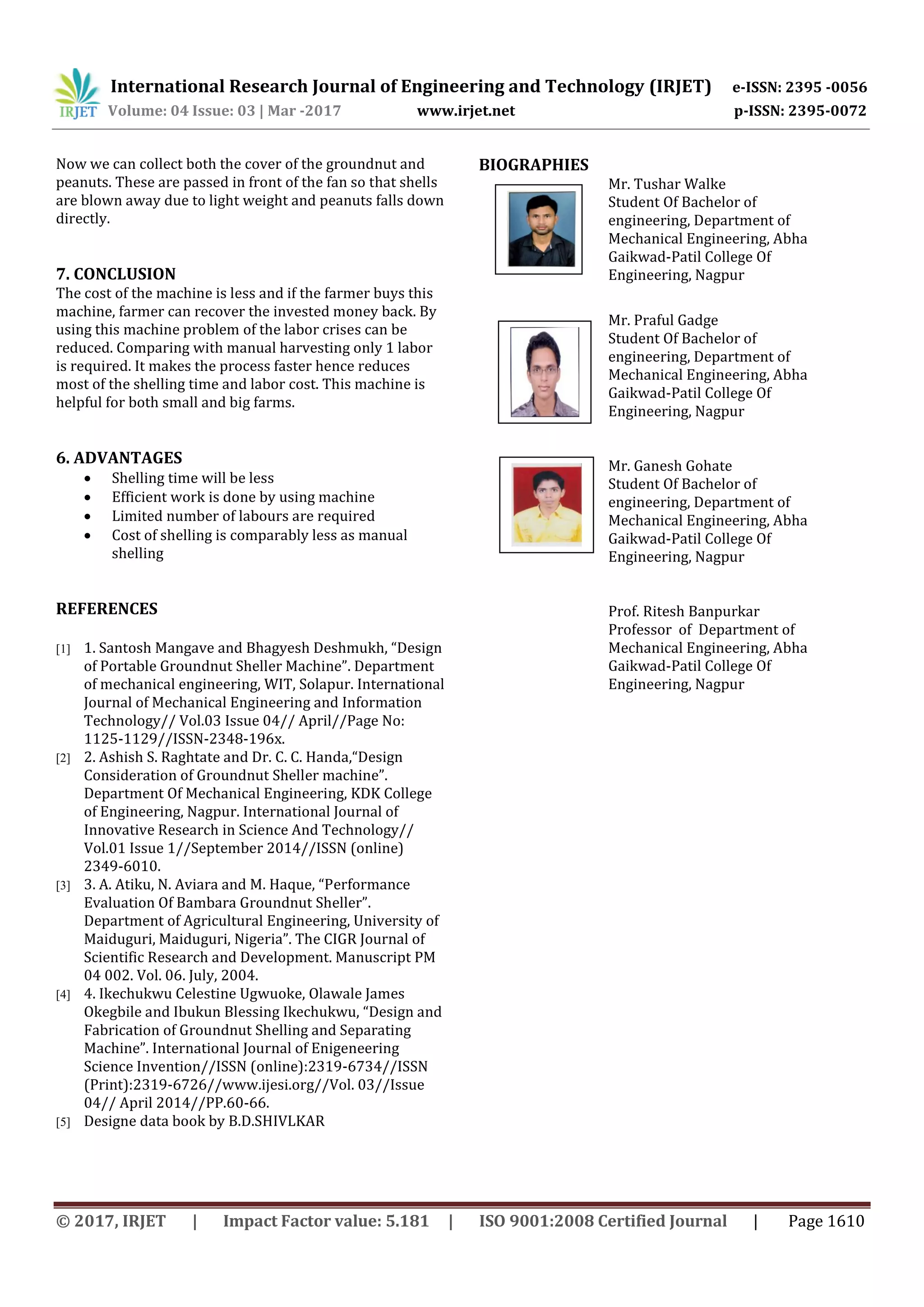 Design & Fabrication of Groundnut Sheller Machine | PDF