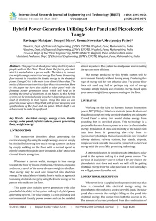 Hybrid Power Generation Utilizing Solar Panel and Piezoelectric Tangle | PDF