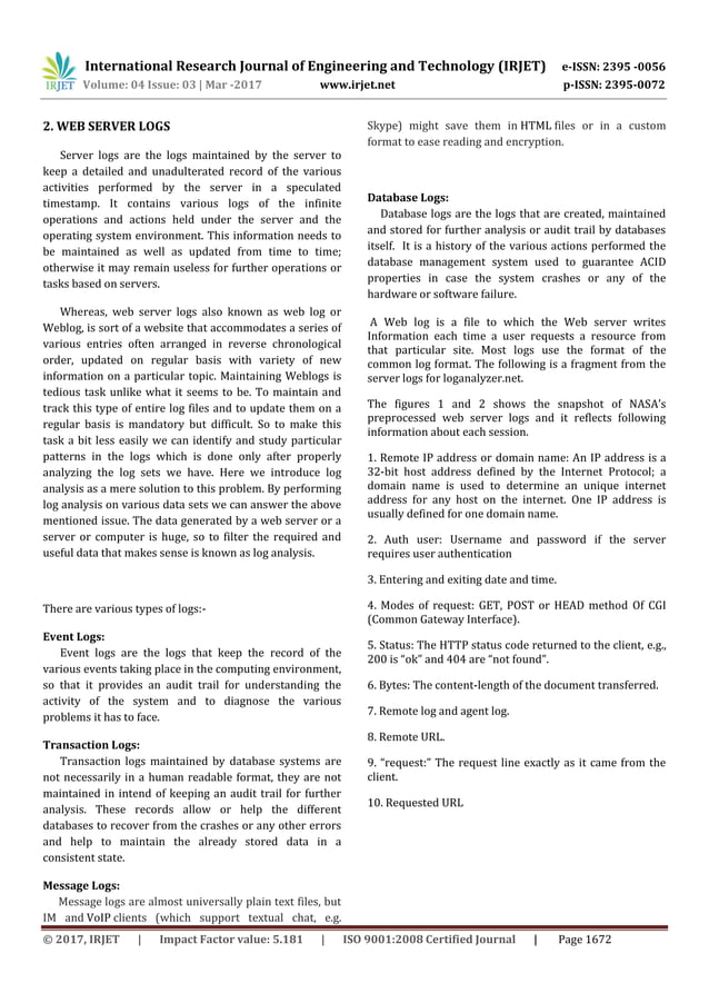 Log Analysis Engine with Integration of Hadoop and Spark | PDF