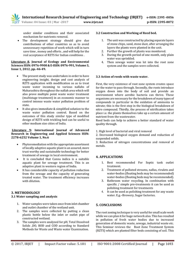 Introduction to Waste Water Treatment by Root Zone Technique | PDF ...