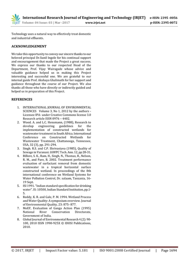 Introduction to Waste Water Treatment by Root Zone Technique | PDF ...