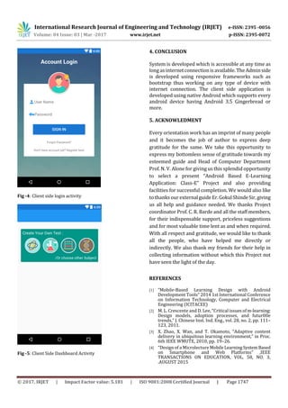 Android Based E-Learning Application Class-E | PDF