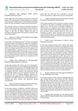 Review on Development of Industrial Robotic Arm | PDF