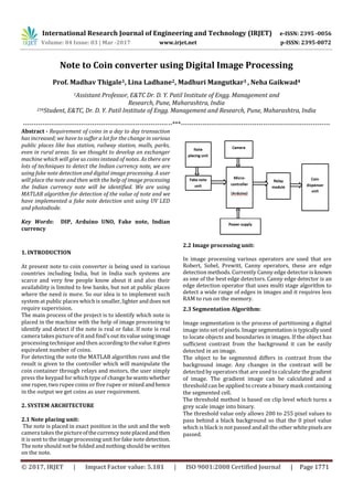 Note to Coin converter using Digital Image Processing | PDF