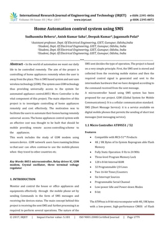 Home Automation Control System using SMS | PDF