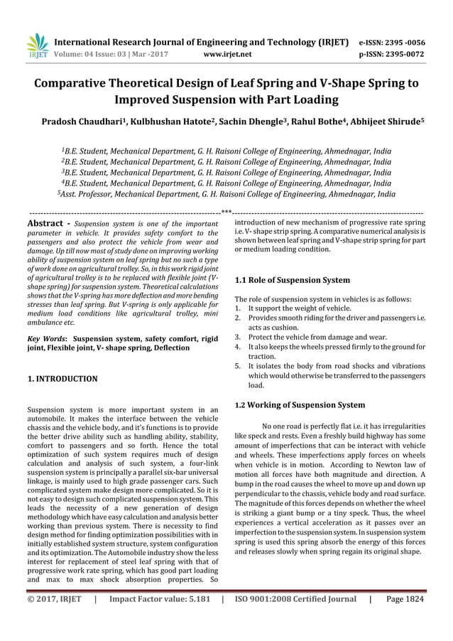Comparative Theoretical Design of Leaf Spring and V-Shape Spring to ...