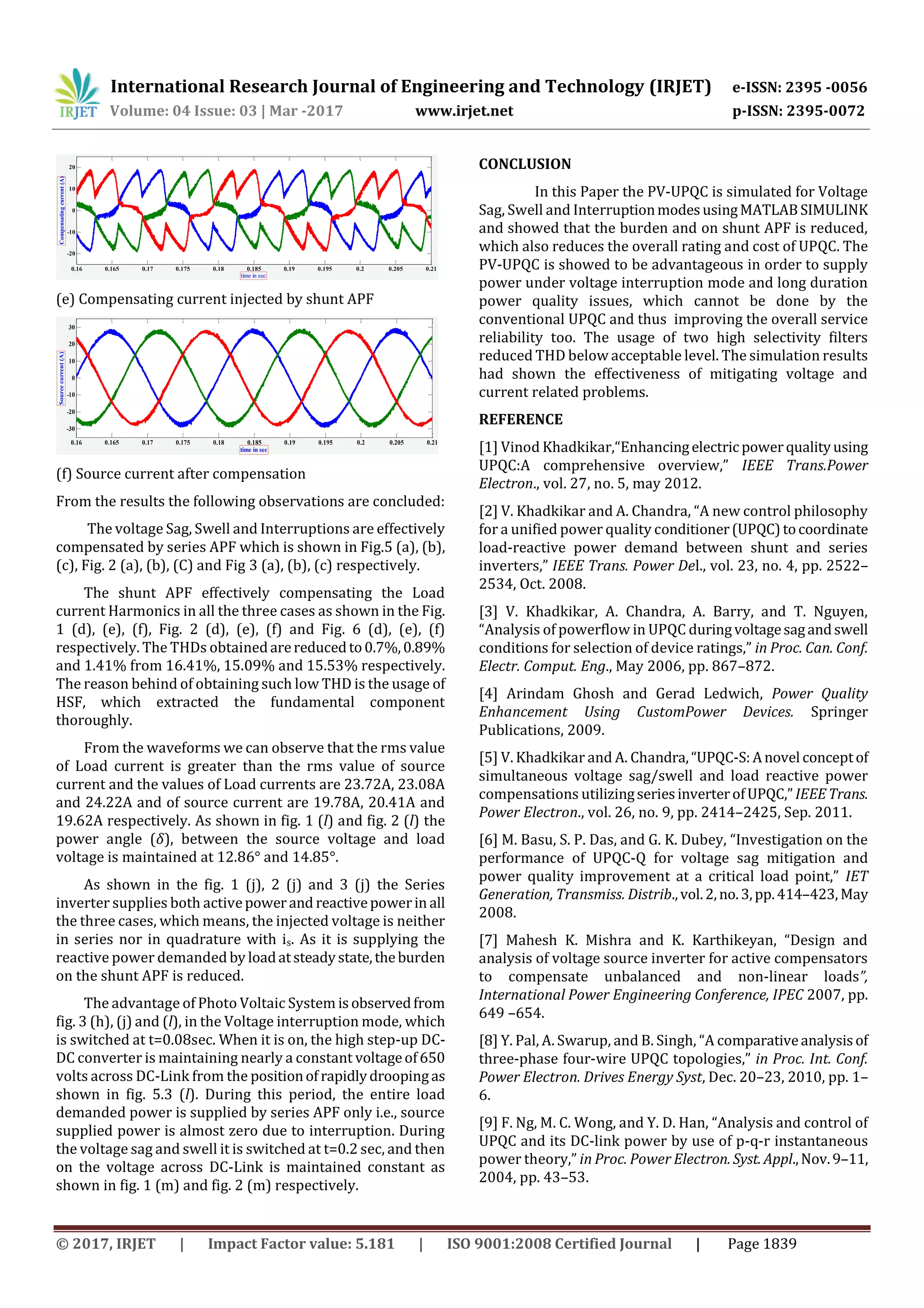 Power Angle Control Scheme For Integration Of Upqc In Grid Connected Pv
