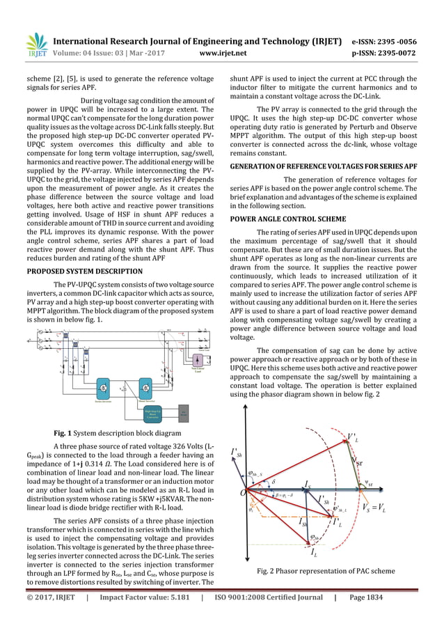 Power Angle Control Scheme for Integration of UPQC In Grid Connected PV ...
