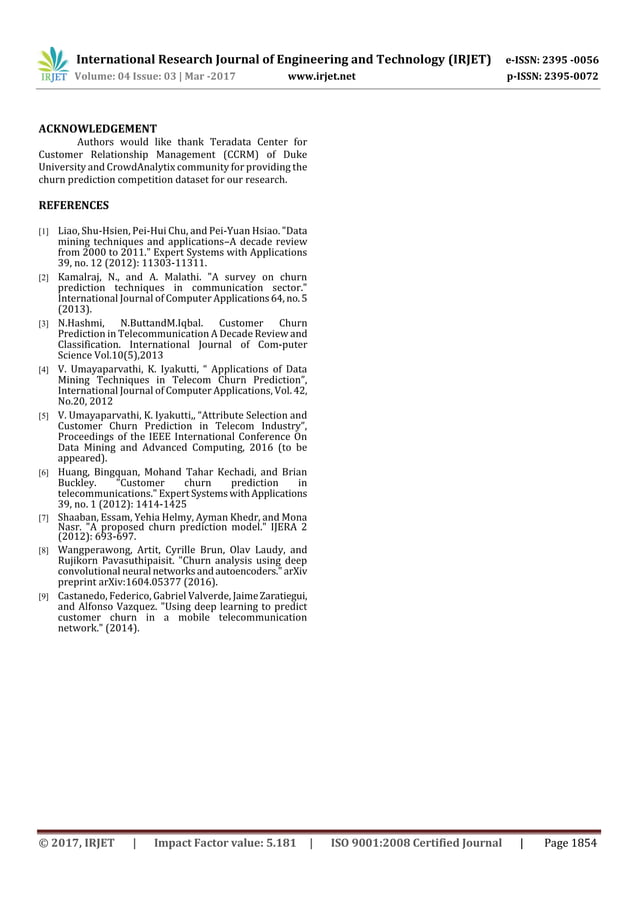 Automated Feature Selection and Churn Prediction using Deep Learning Models | PDF ...