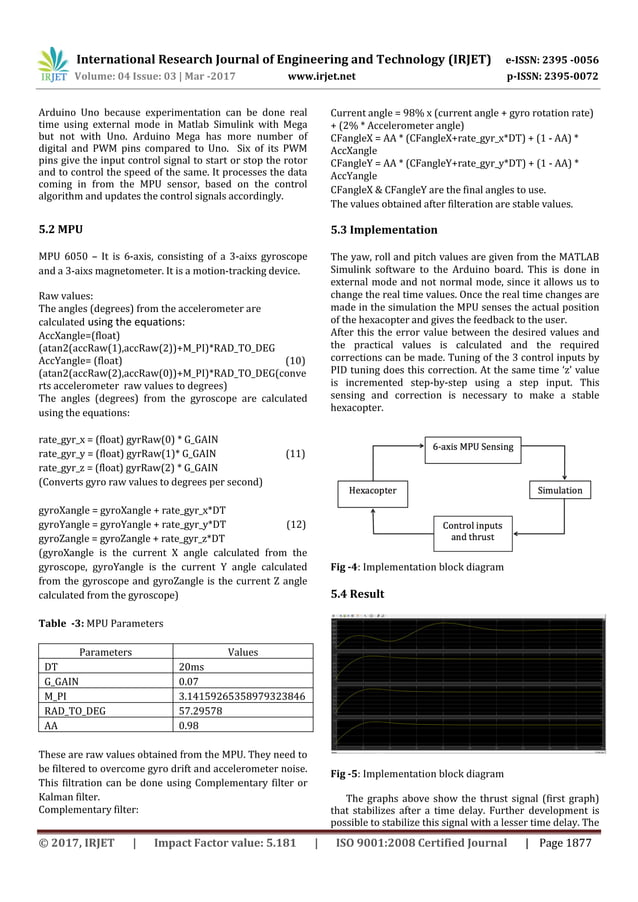 Hexacopter using MATLAB Simulink and MPU Sensing | PDF | Consumer Electronics | Technology ...
