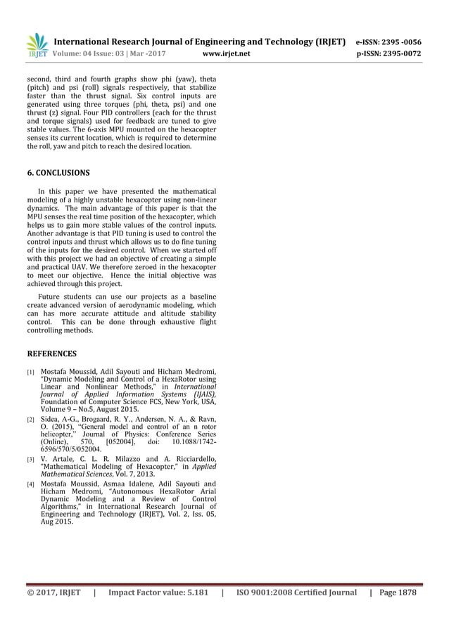 Hexacopter using MATLAB Simulink and MPU Sensing | PDF | Consumer Electronics | Technology ...