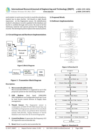 Attendance System Using Fingerprint Identification With Website Designing And GUI | PDF