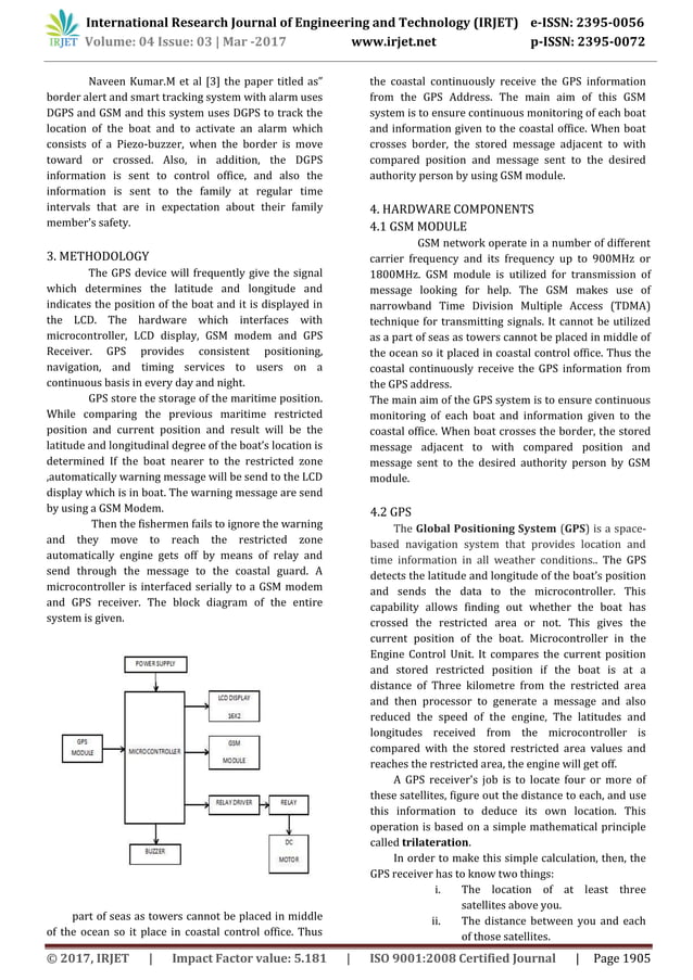 Providing A Border Alert System Ffor Fishermen by using GPS & GSM ...