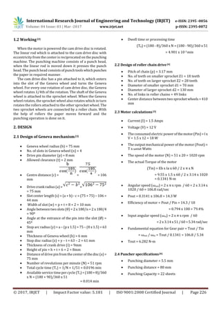 Design of geneva wheel based auto-roll punching machine | PDF