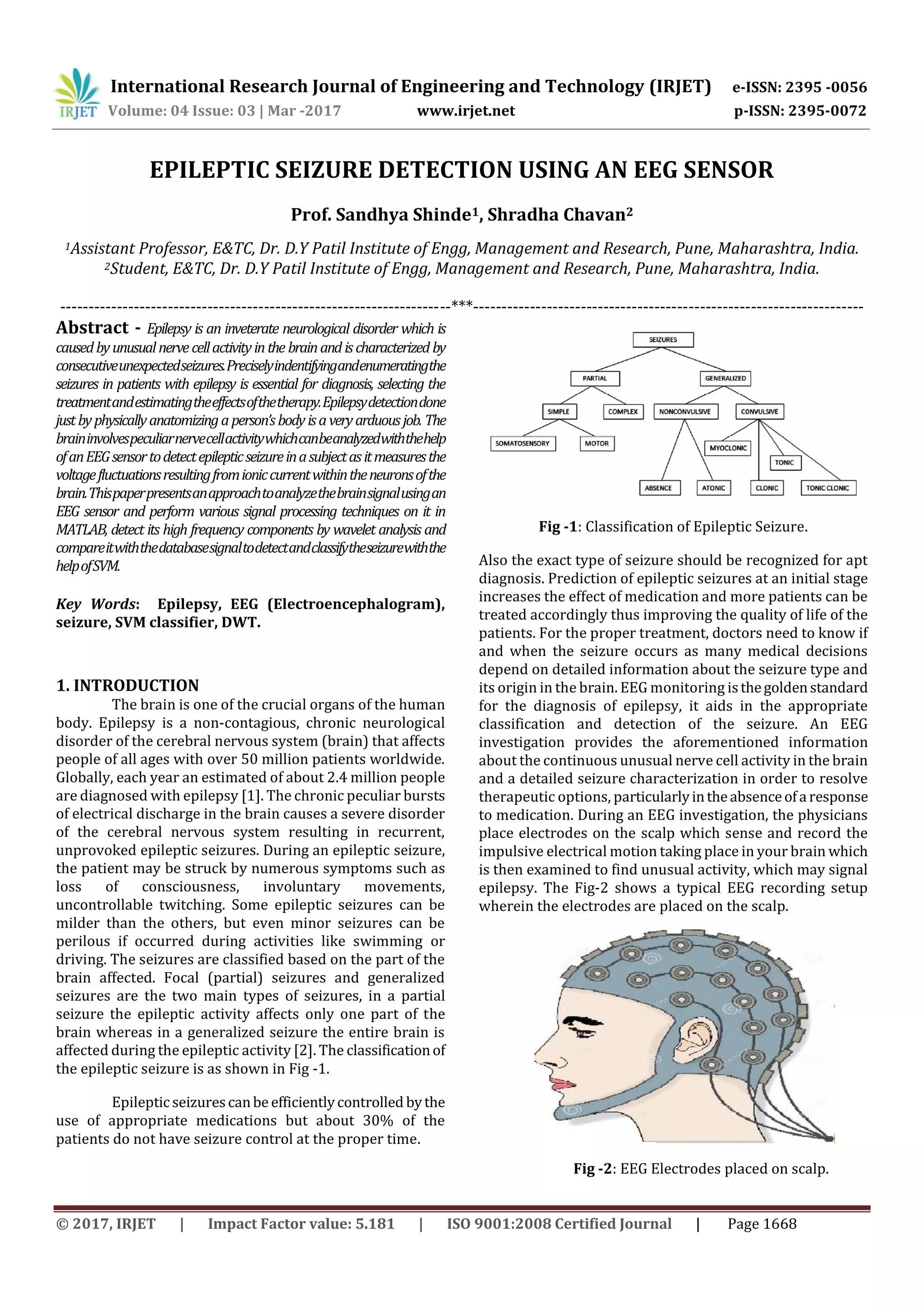 Epileptic Seizure Detection using An EEG Sensor | PDF | Brain and Nervous System Disorders ...