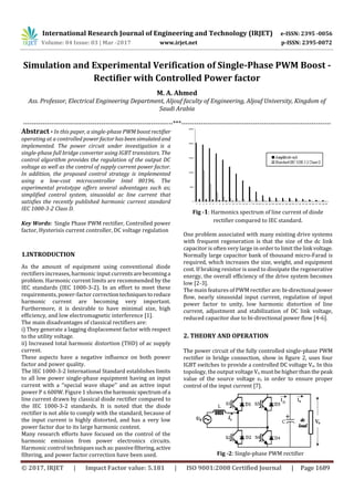 Simulation and Experimental Verification of Single-Phase Pwm Boost -Rectifier with Controlled ...
