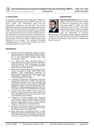 Simulation and Experimental Verification of Single-Phase Pwm Boost -Rectifier with Controlled ...