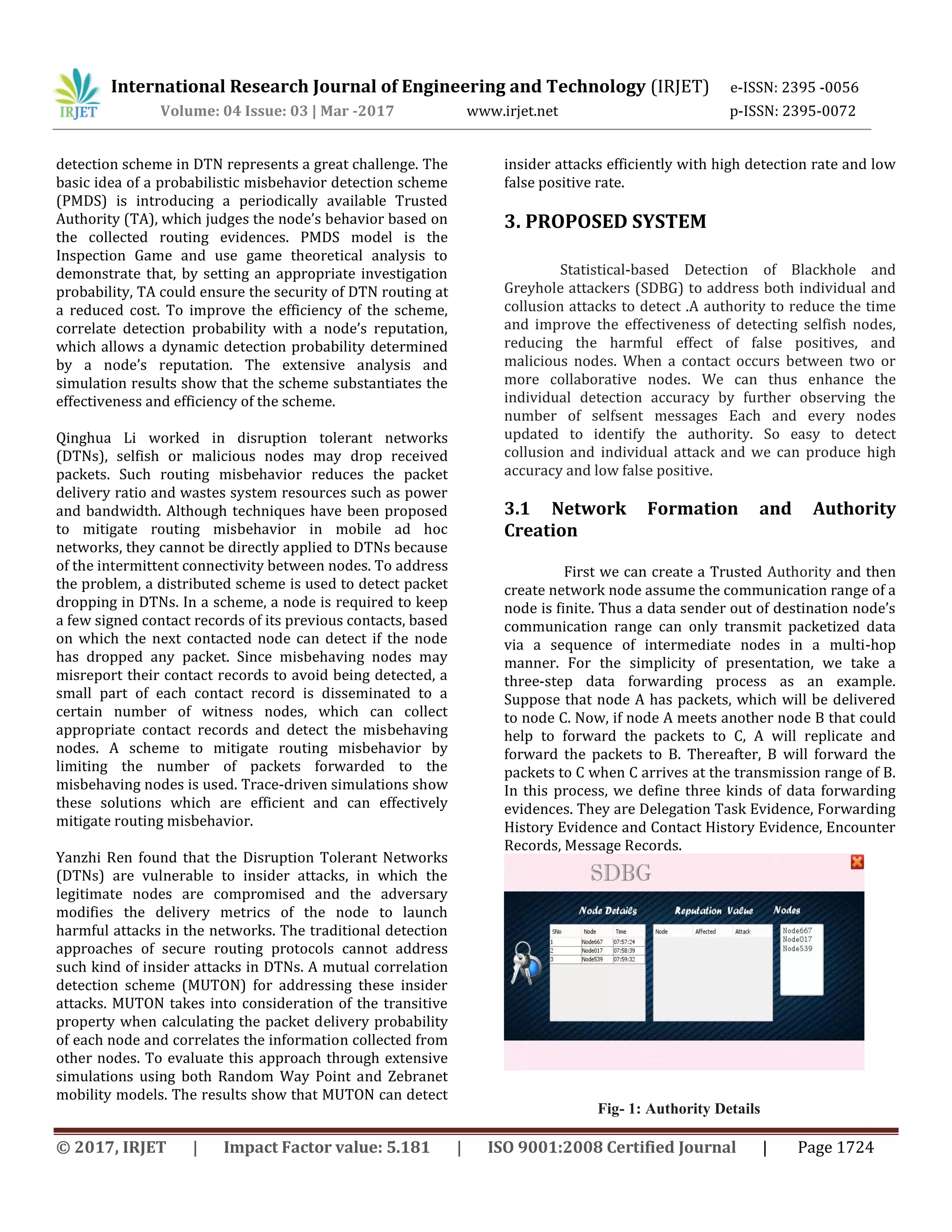 Detecting Misbehavior Nodes Using Secured Delay Tolerant Network | PDF