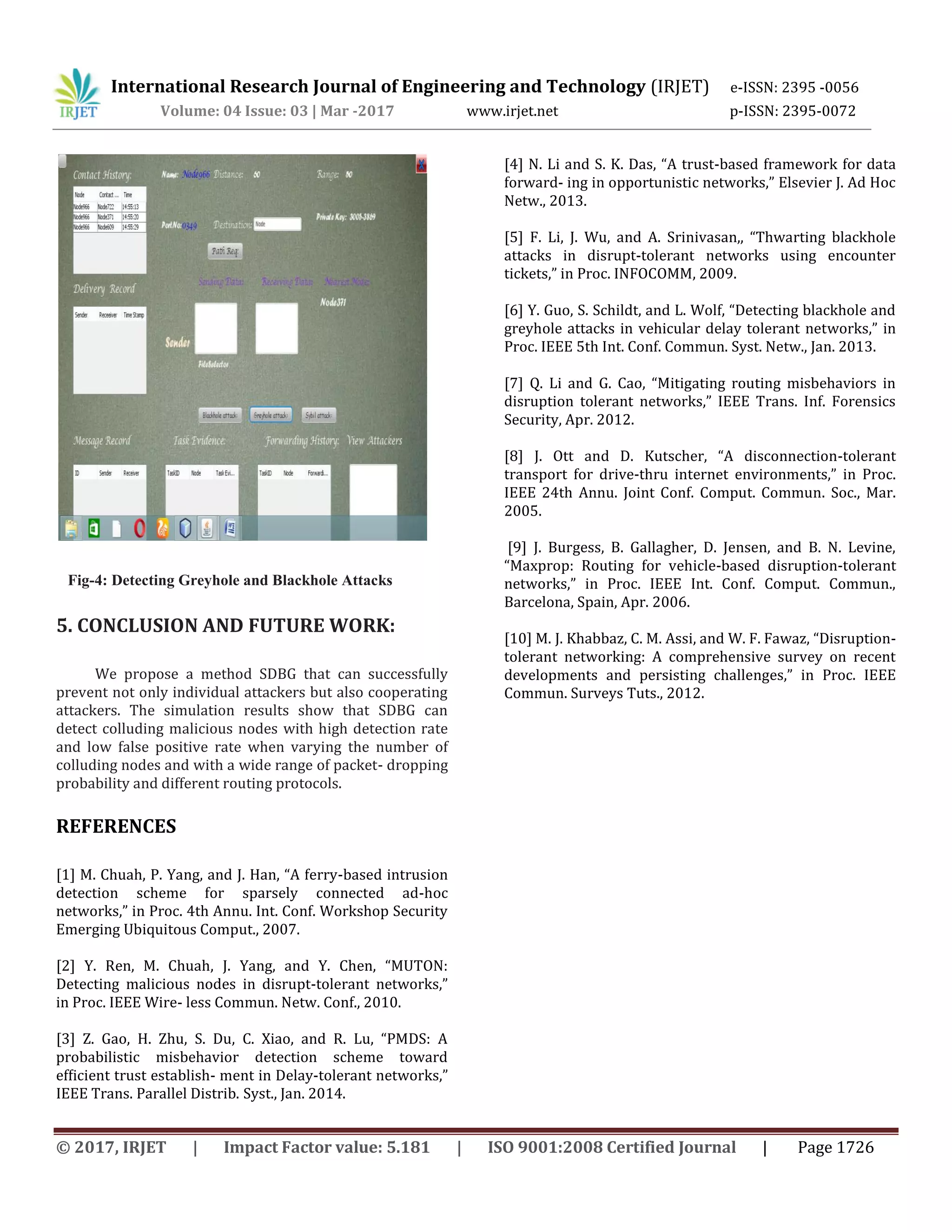Detecting Misbehavior Nodes Using Secured Delay Tolerant Network | PDF