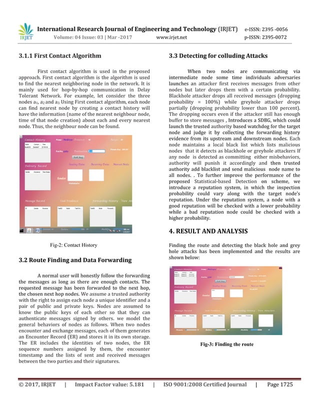 Detecting Misbehavior Nodes Using Secured Delay Tolerant Network Pdf