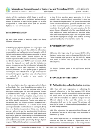 Advanced Question Paper Generator Implemented using Fuzzy Logic | PDF