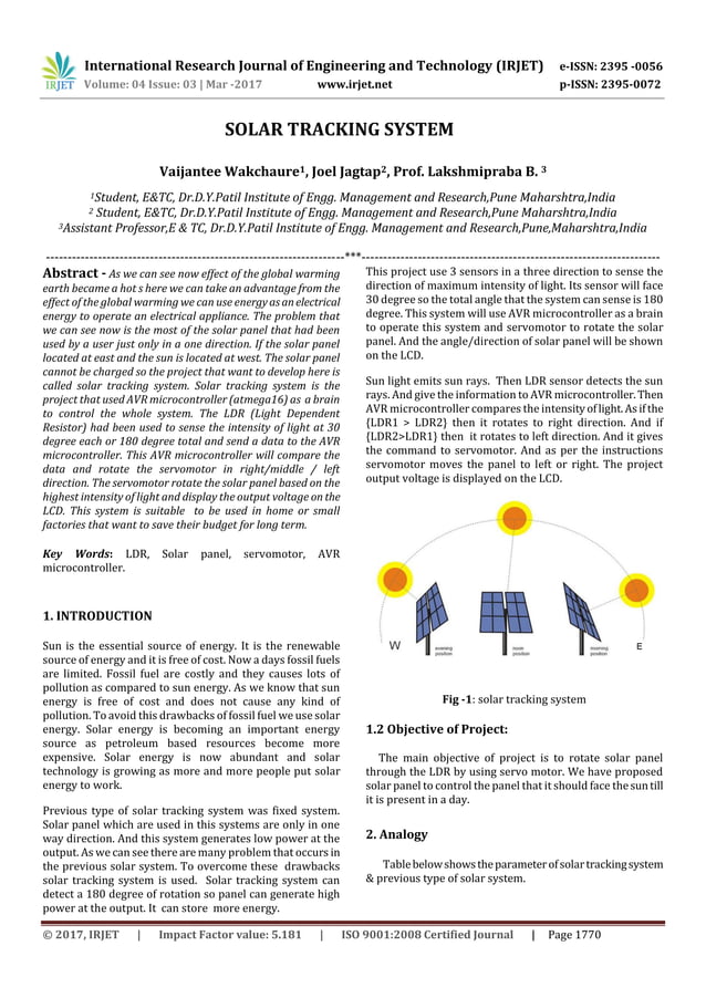 Solar Tracking System | PDF