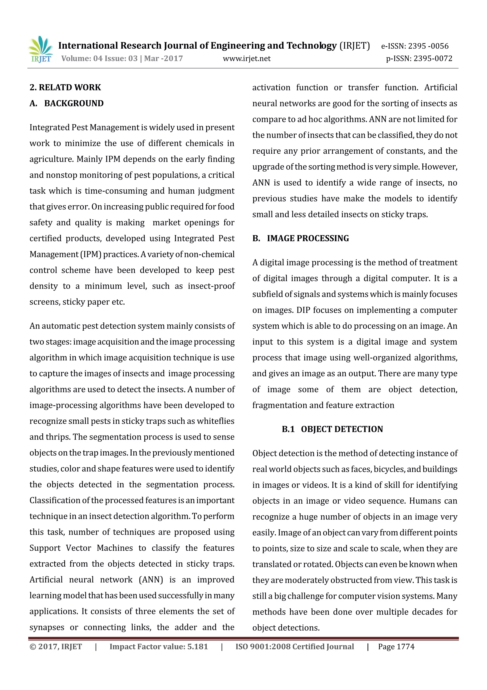 Recognition of Silverleaf Whitefly and Western Flower Thrips Via Image Processing and Artificial ...