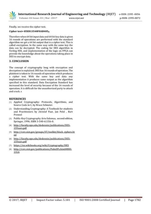 DES- Data Encryption Standard | PDF