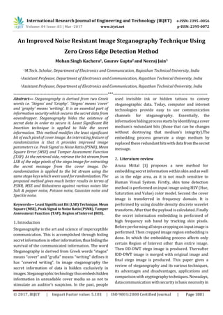 An Improved Noise Resistant Image Steganography Technique using Zero Cross Edge Detection Method ...