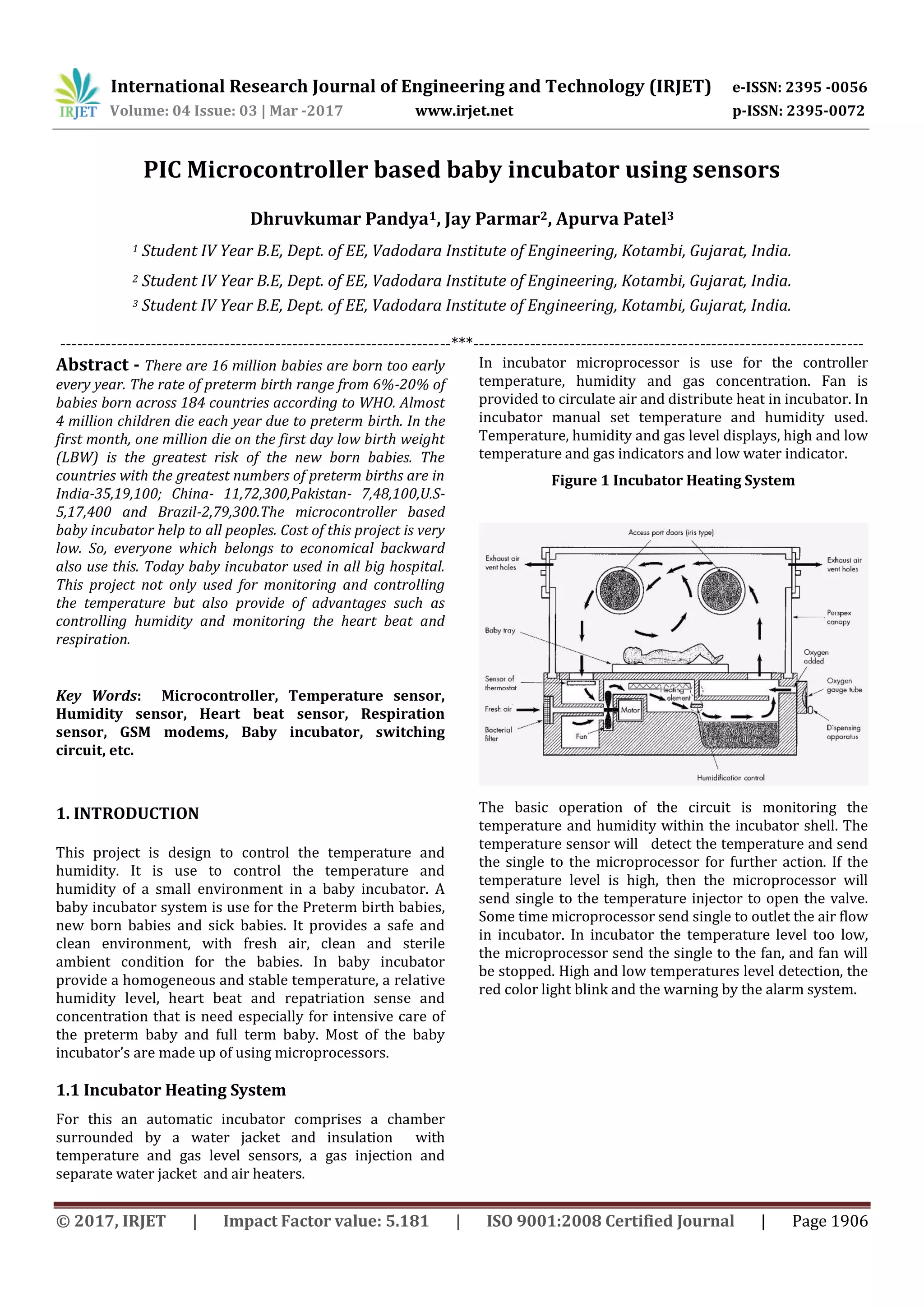 PIC Microcontroller Based Baby Incubator Using Sensors | PDF