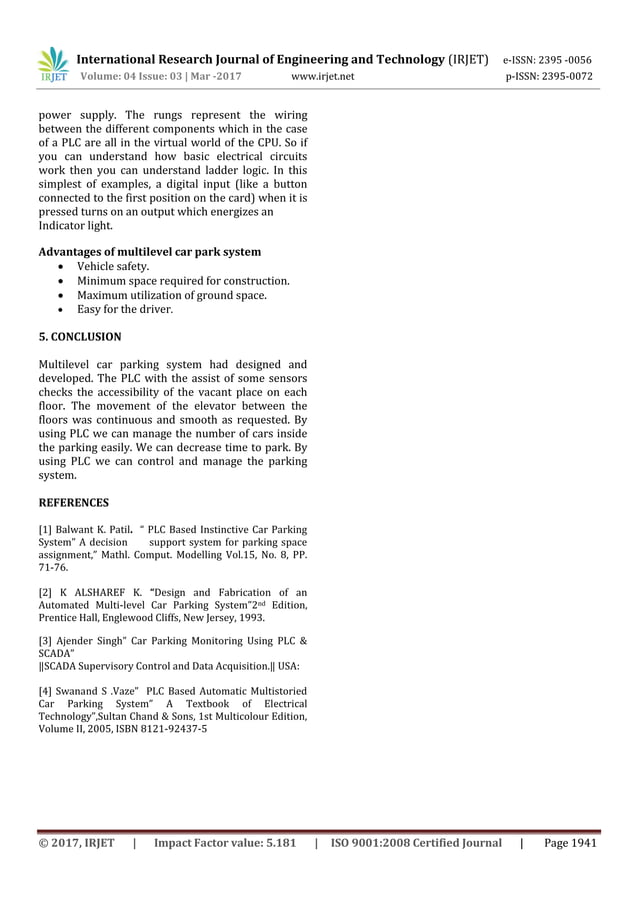 Automatic Multilevel Car Parking & Controlling System using PLC | PDF Automatic Multilevel Car Parking & Controlling System using PLC | PDF