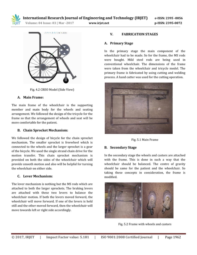 Design and Fabrication of Lever Propelled Wheelchair | PDF