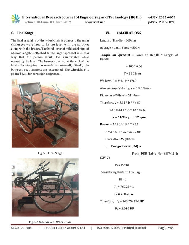 Design and Fabrication of Lever Propelled Wheelchair | PDF