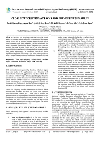 Cross Site Scripting Attacks and Preventive Measures | PDF