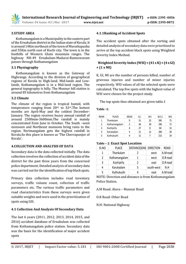 Identification of Blackspots and Accident Analysis using GIS | PDF | Geography | Science