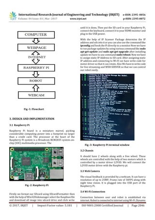 Controlling A Raspberry Pi Robot Over Internet With HTML & Shell Scripts | PDF