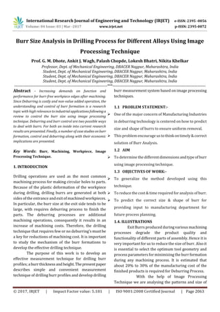 Burr Size Analysis in Drilling Process for Different Alloys using Image Processing Technique ...